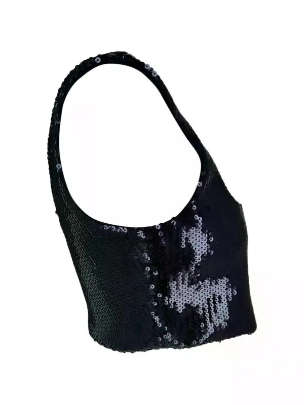Galvan Beating Heart Sequinned Crop Top