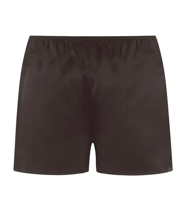 Hanro Silk Grand Central Pyjama Shorts - Brown