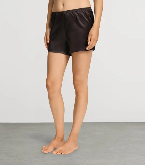 Hanro Silk Grand Central Pyjama Shorts - Brown