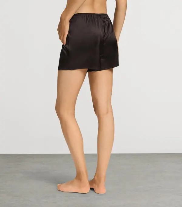 Hanro Silk Grand Central Pyjama Shorts - Brown