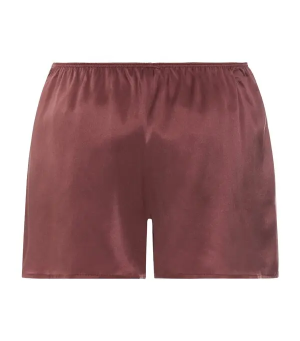 Hanro Silk Grand Central Pyjama Shorts - Red