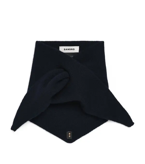 Sandro Wool-cashmere Tie Bandana - Blue