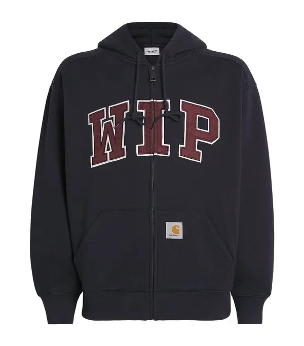 Carhartt Work In Progress Cotton Wip Zip-up Hoodie - Navy