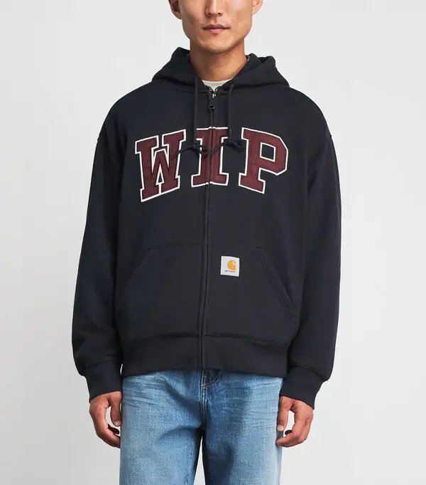 Carhartt Work In Progress Cotton Wip Zip-up Hoodie - Navy