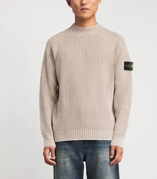 Stone Island Cashmere-wool Rib-knit Sweater