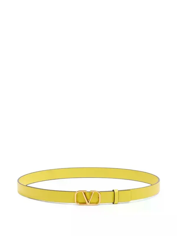 Valentino Garavani Vlogo Signature Belt In Glossy Calfskin 20mm - Yellow