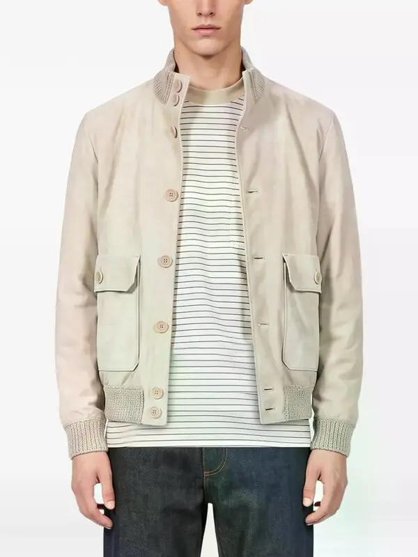 SALVATORE SANTORO Ribbed-trim Button-up Jacket