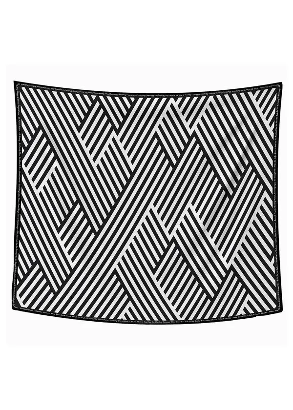 MAXJENNY Scarf & White - Black