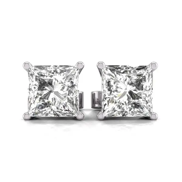 SEREIA OFFICIAL Studs 14k Gold 0.75 Carat The Princess Solitaire White Gold - Silver