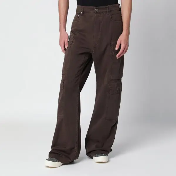 Rick Owens Double Cargo Dark Dust Jeans In Cotton