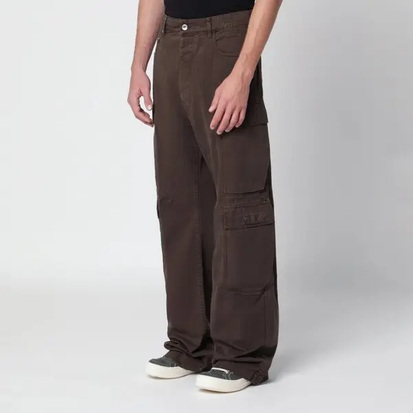 Rick Owens Double Cargo Dark Dust Jeans In Cotton