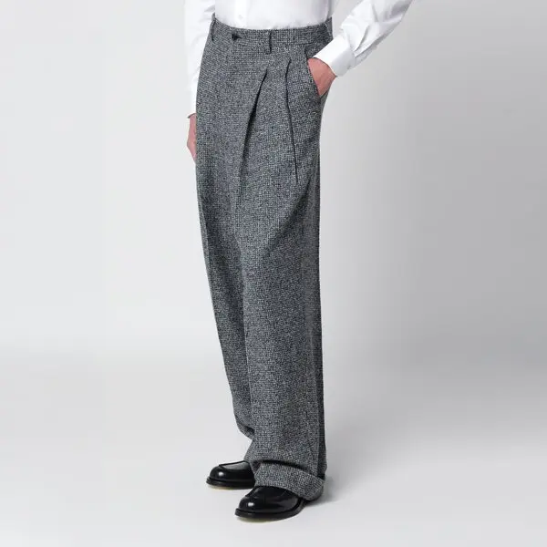 Dolce & Gabbana Trousers In A Wool Blend With Dots
