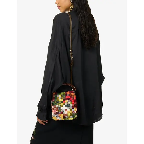 Dries Van Noten Micro Crispino Embellished Satin Handbag