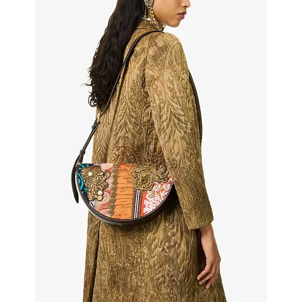 Dries Van Noten Embroidered Cotton Crossbody Bag