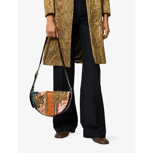 Dries Van Noten Embroidered Cotton Crossbody Bag