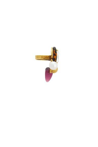 Dries Van Noten Handmade Glass Disc Shell Paste Ring