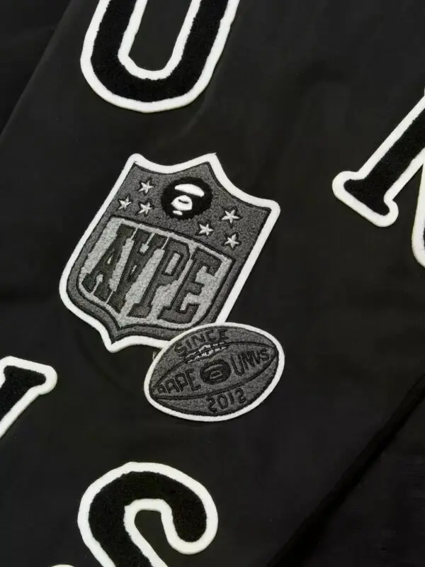 AAPE BY *A BATHING APE Moonface Embroidered-patch Varsity Jacket