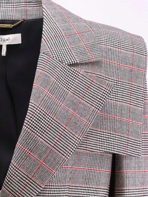 Chloé Prince Of Wales Wool Blazer