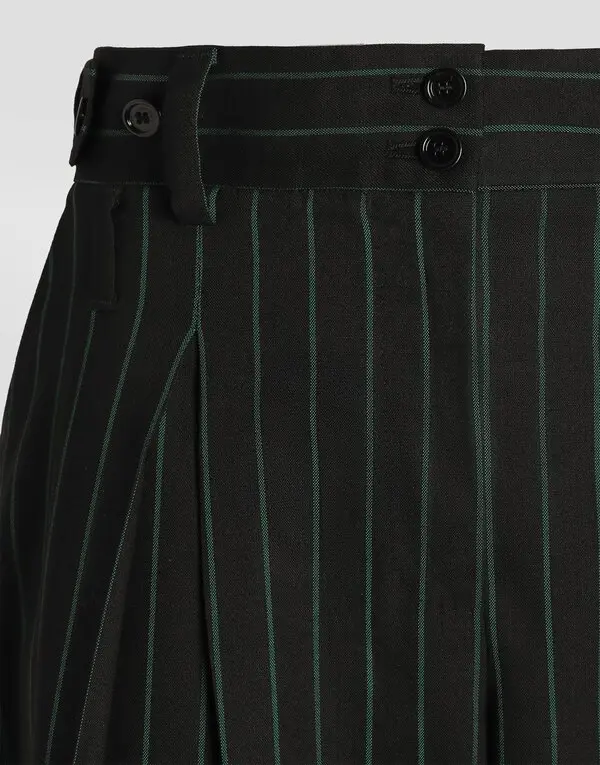 Dolce & Gabbana Pinstripe Wool Trousers Pants And Shorts Multi-colored