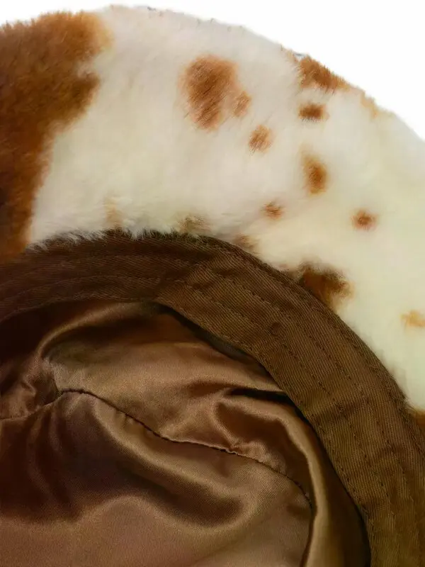 KANGOL Cow-print Faux-fur Bucket Hat