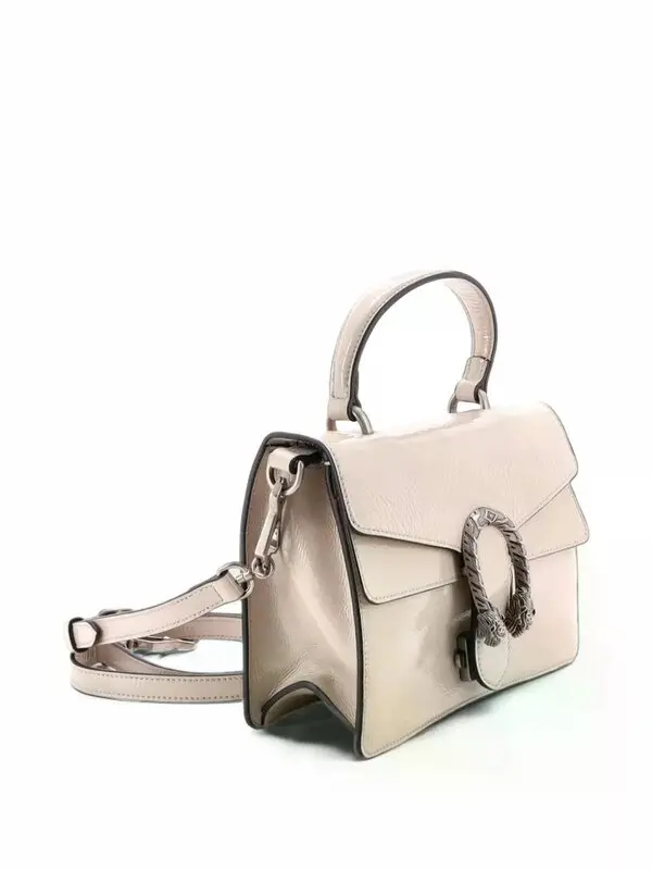 Gucci Dionysus Convertible Top Handle Bag Patent Small Satchel - Neutrals