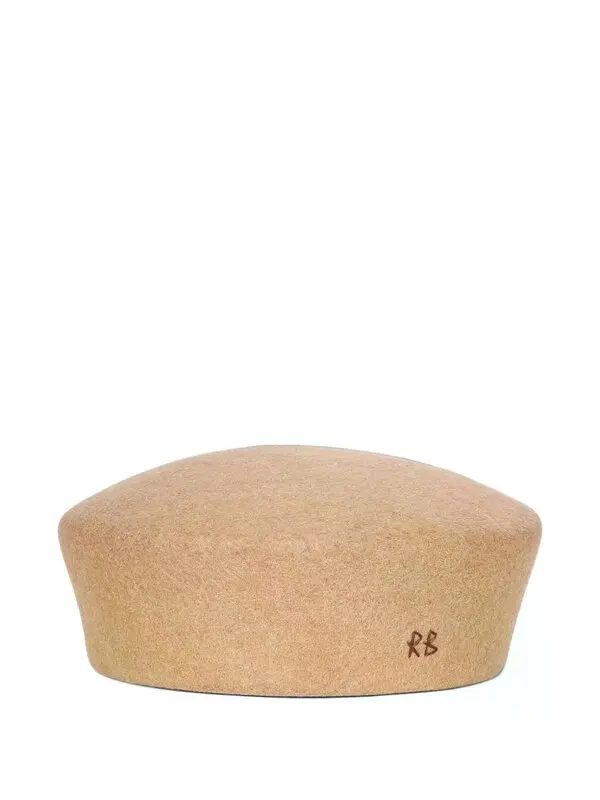 Ruslan Baginskiy Logo-embroidered Felt Pillbox Beret - Neutrals