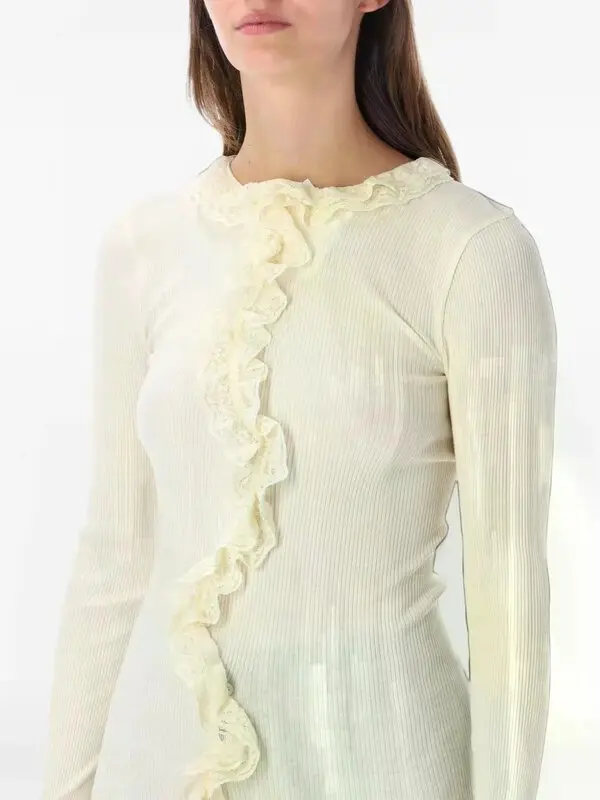 OPÉRASPORT Cecilia Lace-trimmed Ruffled Top