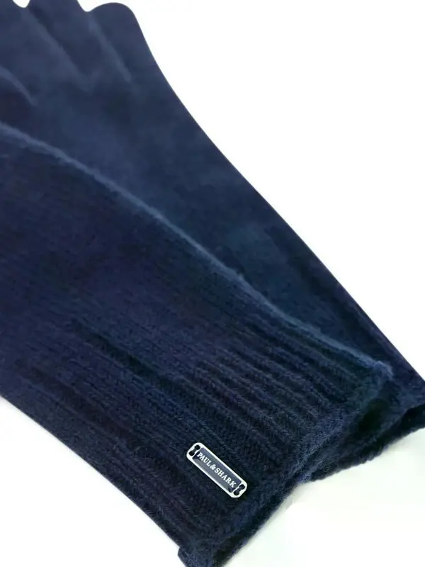 Paul & Shark Logo-plaque Knitted Gloves - Blue
