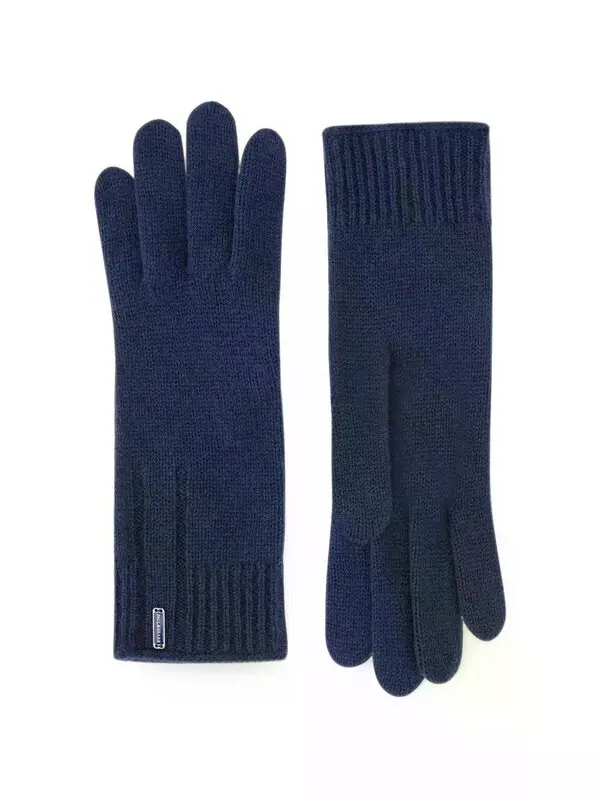 Paul & Shark Logo-plaque Knitted Gloves - Blue