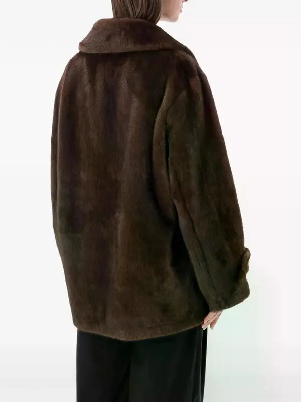 SWORD 6644 Double-breasted Faux-fur Coat