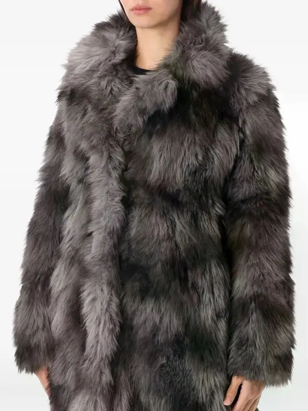 SWORD 6644 Faux-fur Notch-lapels Coat