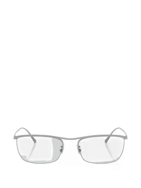 Oliver Spencer Ez-y Rectangle-frame Glasses - Silver