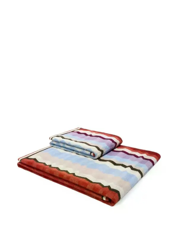 Missoni Zigzag-knit Towel - Red