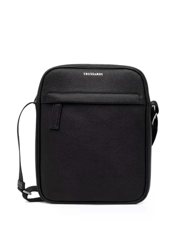 TRUSSARDI Medium Logo-print Pebbled Messenger Bag