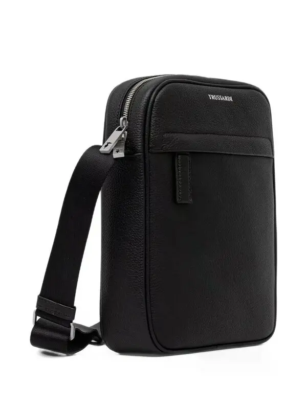 TRUSSARDI Medium Logo-print Pebbled Messenger Bag