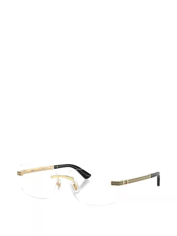 Versace Greca-pattern Rectangle-frame Glasses - Gold