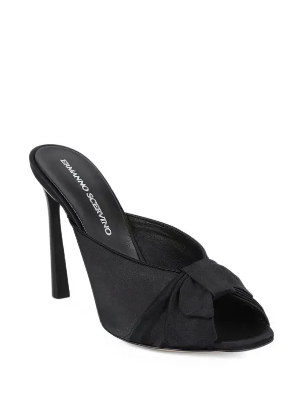 Ermanno Scervino Knotted Peep-toe Heeled Sandals - Black