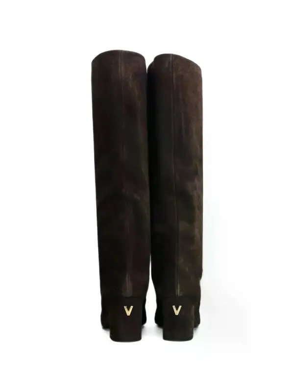 VIA ROMA 15 Logo-plaque Pointed-toe Knee-high Boots