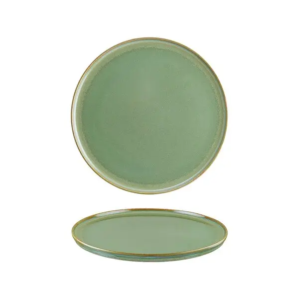 Turgla Home Sage Round Porcelain Entree, Dinner Plate