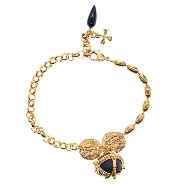 GEM KINGDOM Black Royal Orb Bracelet