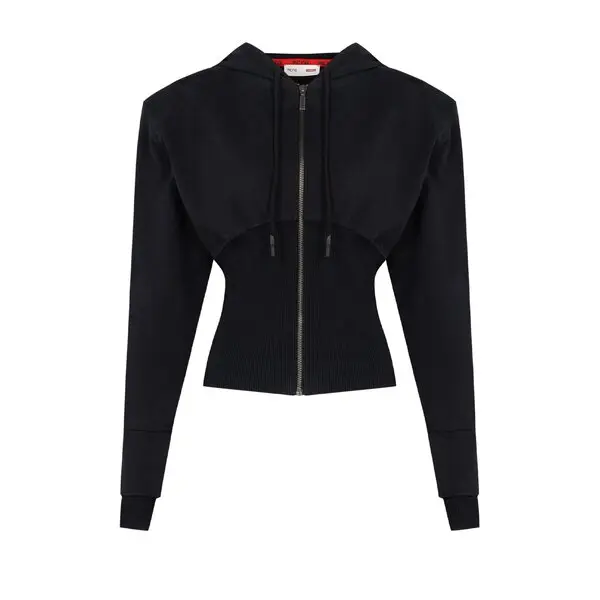 PCFG Your Itch Corset Zipped Hoody Jet