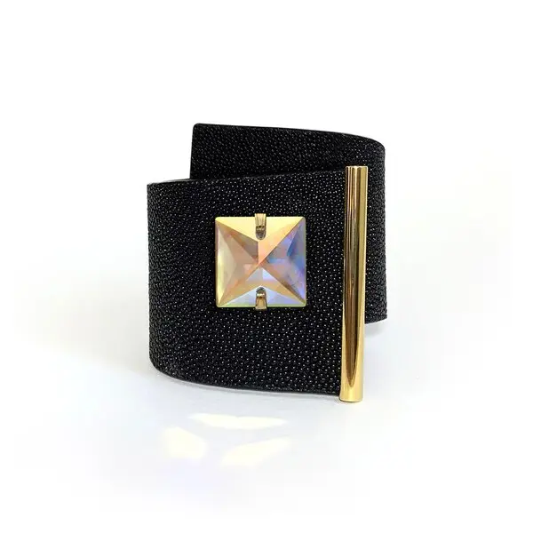 KATHERINE RIARDANT® Versa Luxury Cuff Bracelet In Caviar - Black