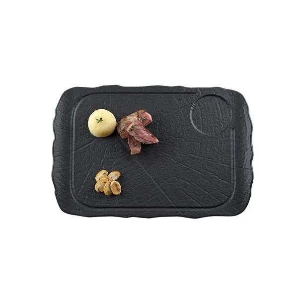 Turgla Home Shade Rectangular Porcelain Platter - Black