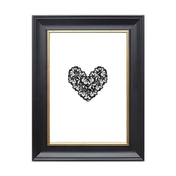 JOHANNA FLEMING Loveheart Biro Fine Art Print - Black/grey