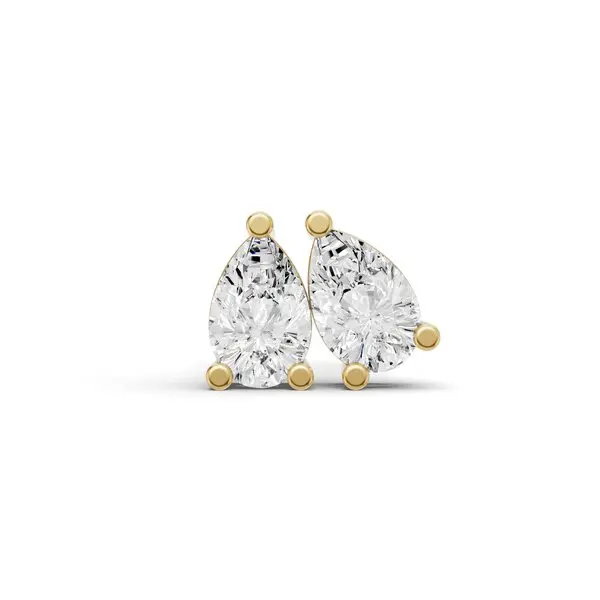 SEREIA OFFICIAL 14k Gold Studs 0.25 Ct Earrings Pear Solitaire Gold - Yellow