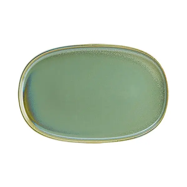 Turgla Home Sage Oval Porcelain Serving Family Dinner Platter - Green