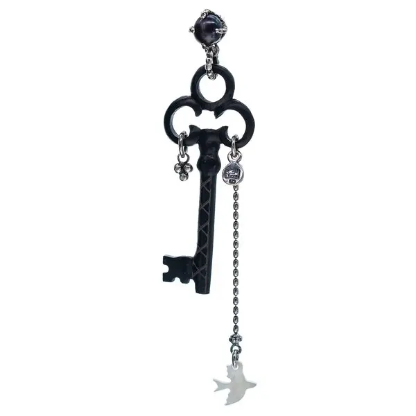 GEM KINGDOM Black Key Single Earring