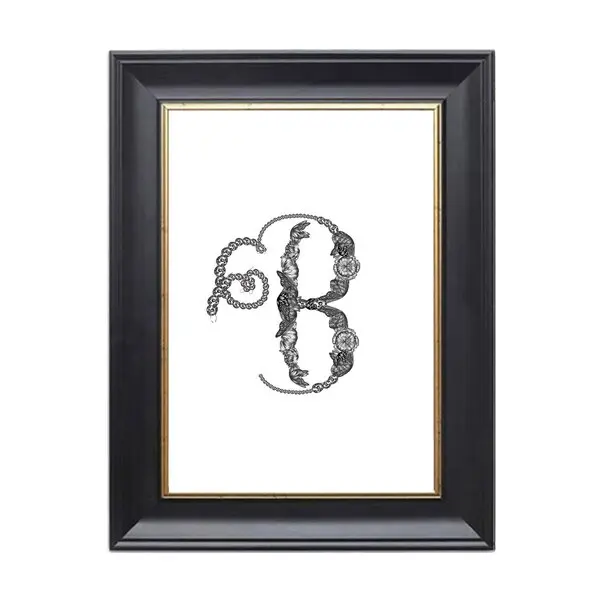 JOHANNA FLEMING Alphabet Typography Letter B Fine Art Print A4 - Grey/white/black