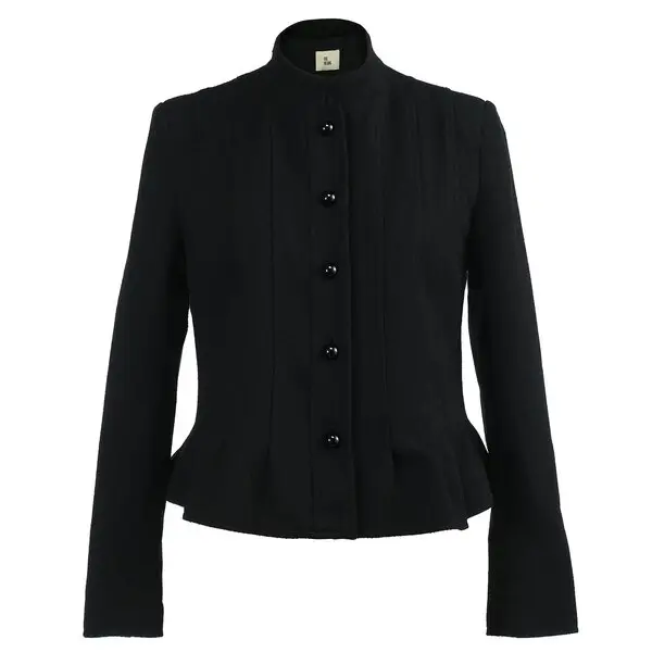 SMART AND JOY Buttoned Blazer With High Collar And Flaps - Black