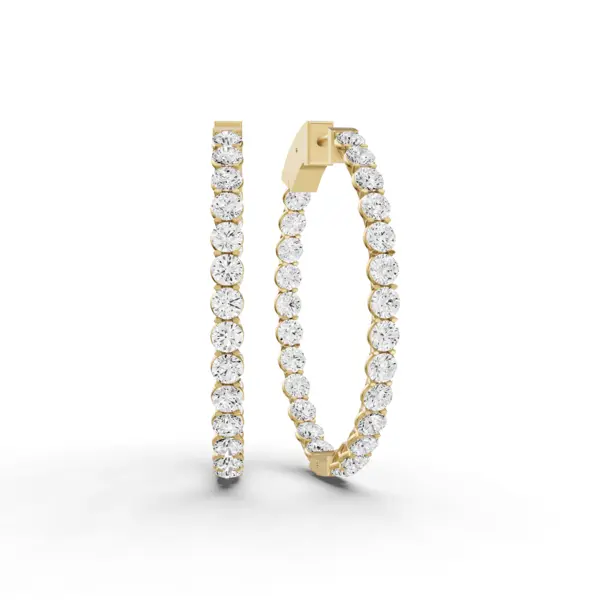 SEREIA OFFICIAL 14k Gold 4 Ct Earrings Oval Diamond Hoops Gold - Yellow